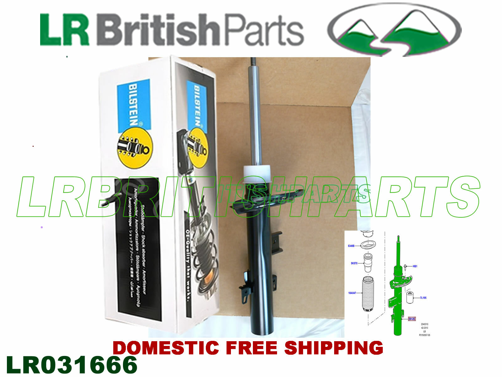 LAND ROVER REAR SHOCK ABSORBER LAND ROVER LR2 LH NEW LR031666 BILSTEIN ...
