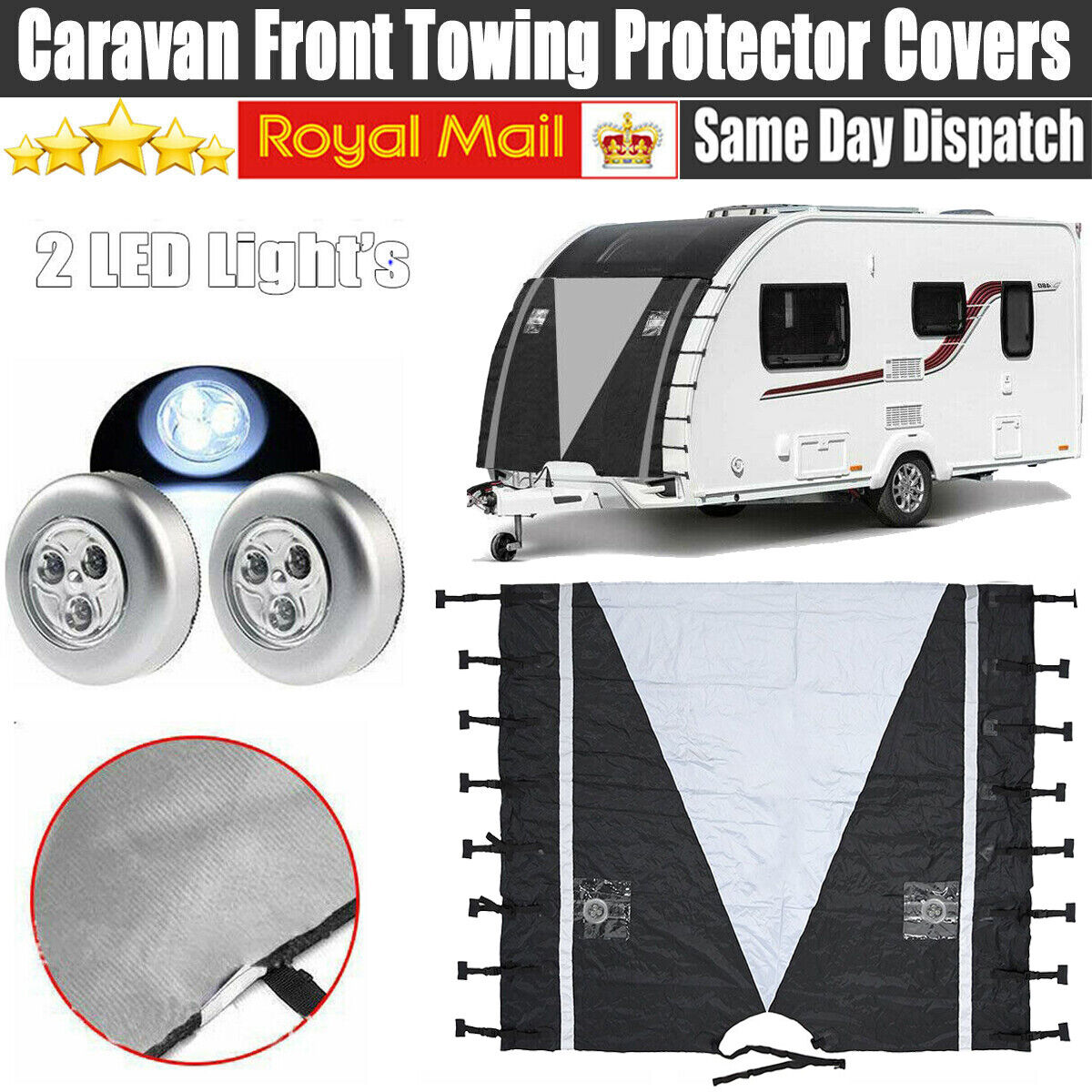 Heavy Duty Caravan Front Towing Cover Waterproof Protector Universal