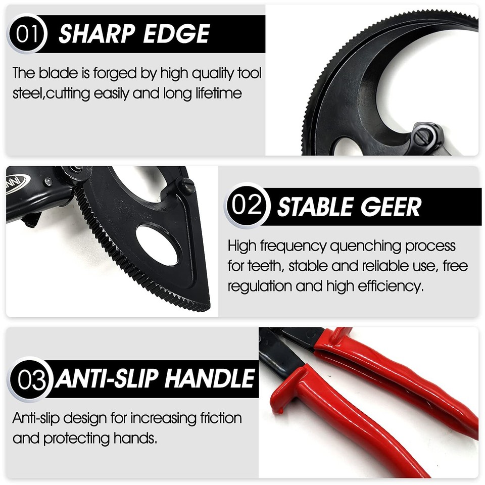 Ratcheting Cable Cutter 400mm2 Aluminum Copper Wire Cutters For Cutting ...