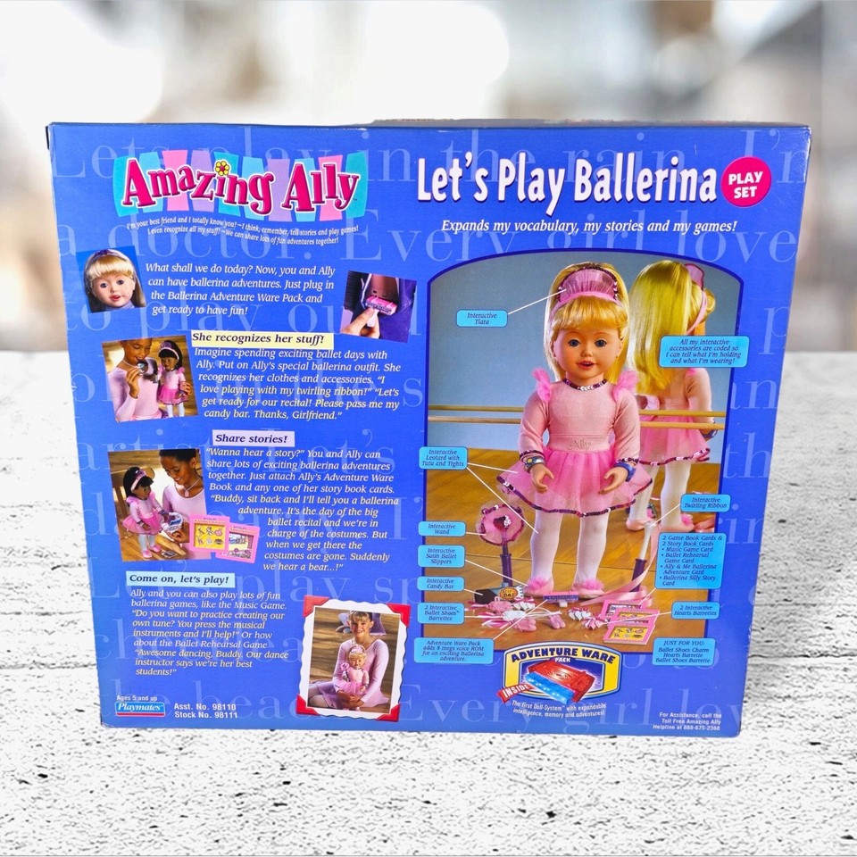 1999 Playmates AMAZING ALLY LET'S PLAY BALLERINA PLAYSET Interactive ...