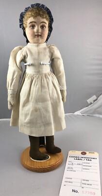 14" Antique American Cloth Early American Mask Face Doll! Beautiful ...