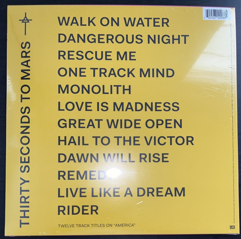 THIRTY SECONDS TO MARS AMERICA WHITE VINYL LP IMPORT SEALED MINT | eBay