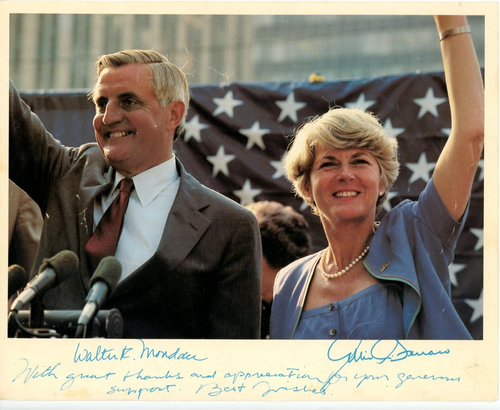 Autographed 8x10 Photo 1984 Presidential Race Walter Mondale Geraldine ...