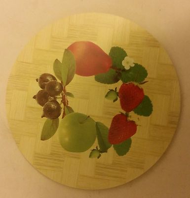1 Natural Bamboo Heat Pad, Kitchen Decor, FRUITS # 2, round | eBay