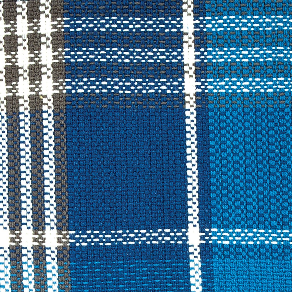 Rainy Lake Blue Grey Plaid Woven Cotton Country Lakeside Cabin Table ...