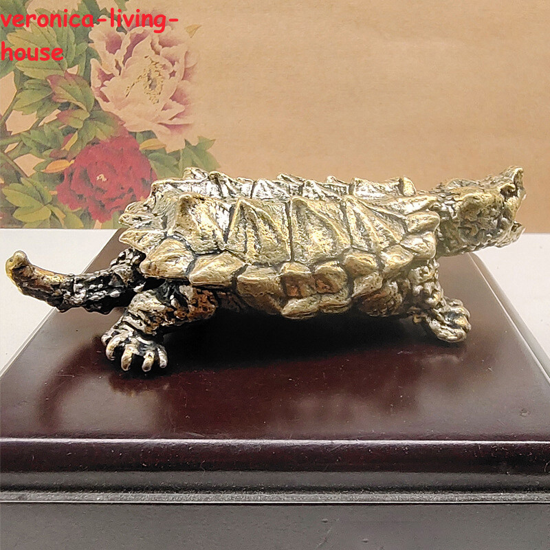 Solid Heavy Brass Snapping Turtle Statue Vintage Snapping Turtle Tea ...