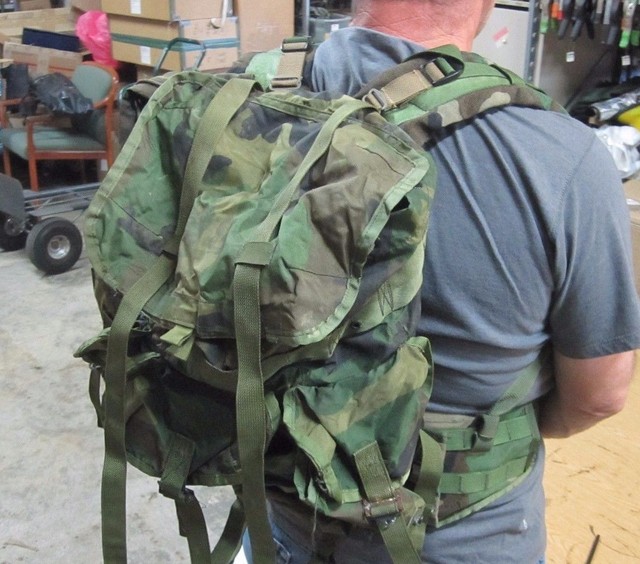 MODIFIED AND RE PURPOSED COMPLETE USGI WOODLAND MEDIUM ALICE PACK LC-1 ...