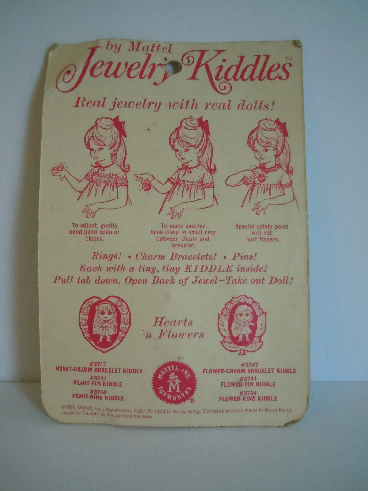 Vintage 1967 Mattel Liddle Jewelry Kiddles # 3741 Heart Pin Brooch Mint ...