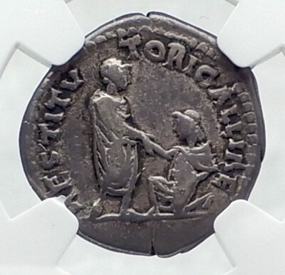 HADDRIAN & GALLIA Authentic Ancient RESTITVTOR GALLIAE Silver Coin NGC ...