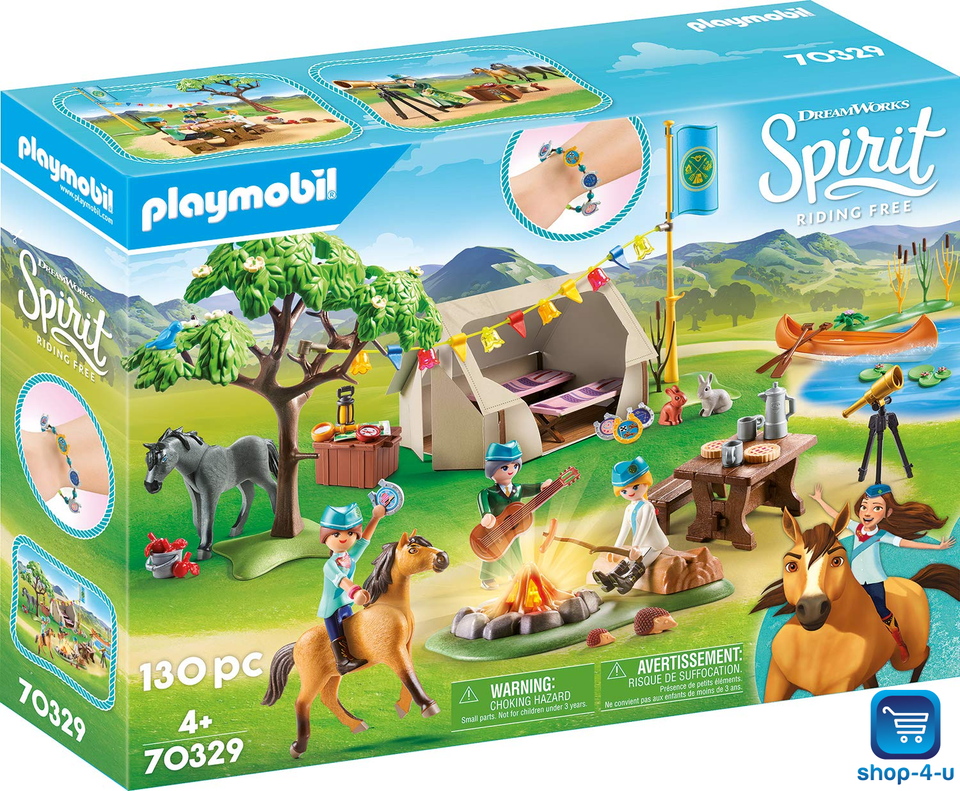 Playmobil Spirit 70329 Summer Camp with Lucky and Spirit Toy 130 Pieces ...