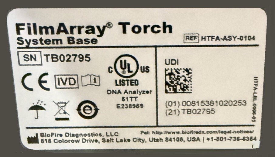 BioFire Diagnostics FilmArray Torch PCR Molecular Testing System w/12 ...