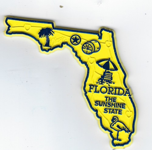 FLORIDA " THE SUNSHINE STATE" OUTLINE MAP MAGNET NEW | eBay