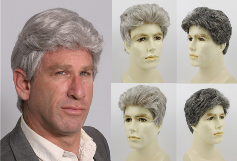 MENS MALE SHORT SLIGHTLY WAVY HAIR MONOFILAMENT FRONT HAND-TIED EDGES ...