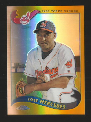 2002 Topps Chrome Jose Mercedes Indians #406 Gold Refractor Rare Short ...