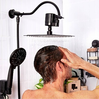 Kitsch Mass Purifying Water Shower Filter Easy-Twist Installation Black | eBay