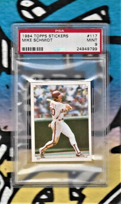 Mike Schmidt 1984 Topps Stickers #117 PSA 9 MLB Philadelphia Phillies ...