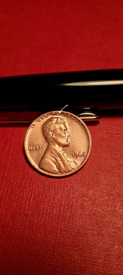RARE 1968 Lincoln Cent Penny ERROR / "L" Variant No Mint Mk RD Red DDO ...