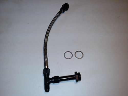 6AN STAINLESS BRAIDED FUEL LINE HOLLEY DOUBLE PUMPER 600 650 750 BLACK ...