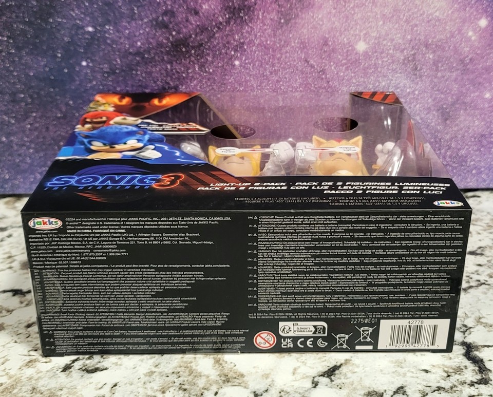 Sonic the Hedgehog 3 Movie Light-Up Figures - Super Sonic & Shadow 2 ...