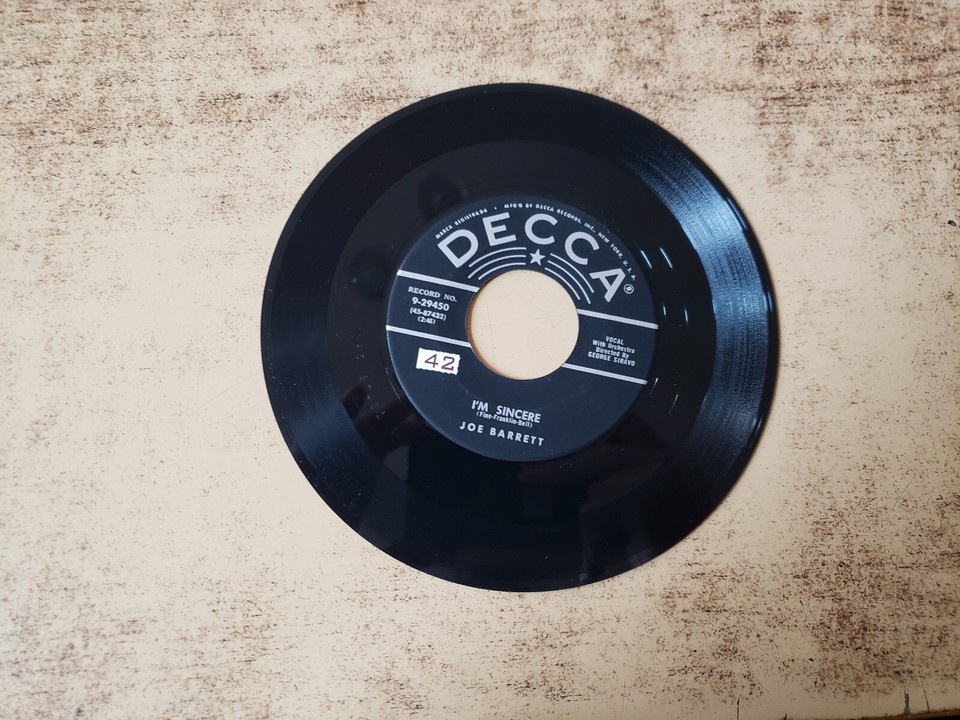 1950s MINT-EXC Joe Barrett I'm Sincere/Why Did You Break My Heart 29450 ...