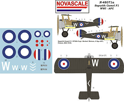 AFC Decals Sopwith Camel F1 WWI Mini-Set 1/48 Scale N48071a | eBay
