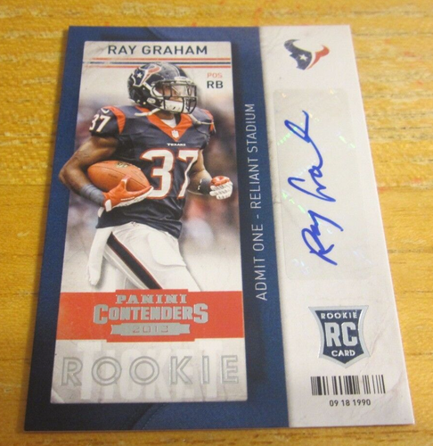 Ray Graham Signed 2013 Panini Contenders #174A ROOKIE Card NFL Houston ...