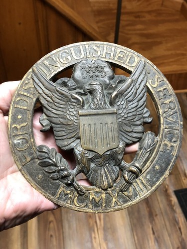 Antique Original WWI 1918 Army For Distinguished Service Heavy Brass ...