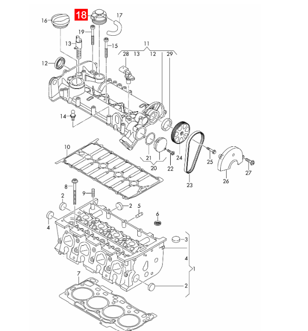 04E103175M Crankcase Breather Hose Vent Valve For Audi A1 A3 Q2 Q3 VW ...