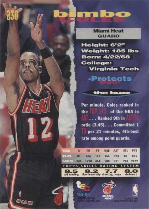 Las mejores ofertas en 1993-94 Topps Stadium Club - #230 Bimbo Coles | eBay