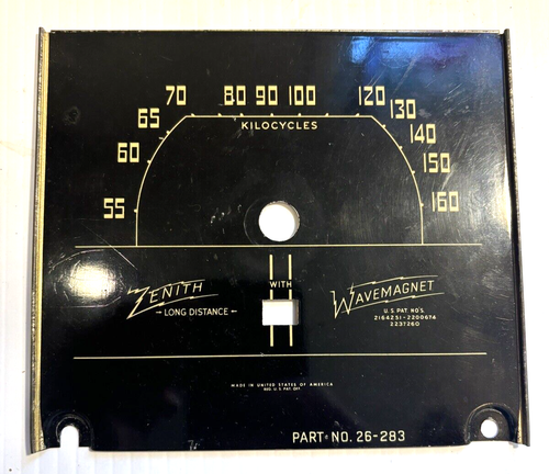 VTG ZENITH LONG DISTANCE TUBE RADIO - DIAL FACE PLATE - 26-283 | eBay