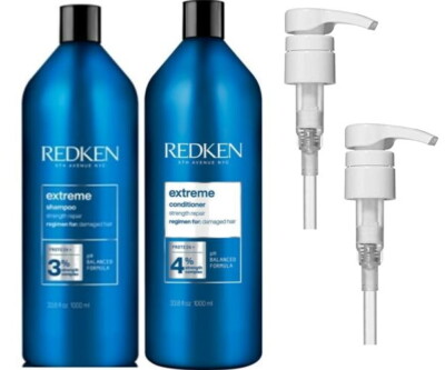 REDKEN EXTREME SHAMPOO 1 LITRE AND CONDITIONER 1 LITRE WITH PUMPS | eBay