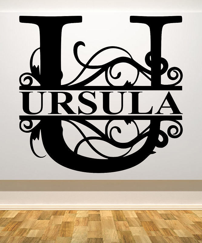 FANCY LETTER "U" PERSONALIZED w/ NAME CAR WALL VINYL DIE CUT DECAL 9 ...