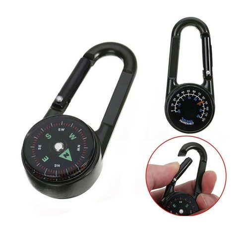 Compass Thermometer Outdoor Hiking Tactical Survival Key Rings ...