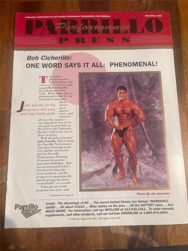 John Parillo PERFORMANCE PRESS bodybuilding booklet BOB CICHERILLO 12-91 | eBay