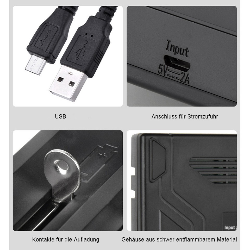 2/4 slots USB charger 3.7V for 26650 Li-ion batteries battery charger ...