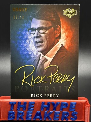 RICK PERRY /10 Rare GOLD Foil 2016 Decision CANDIDATE PORTRAITS Texas ...