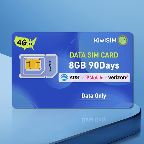4G LTE SIM Card 8GB 90Days USA Network Support for AT&T, T-Mobile and ...