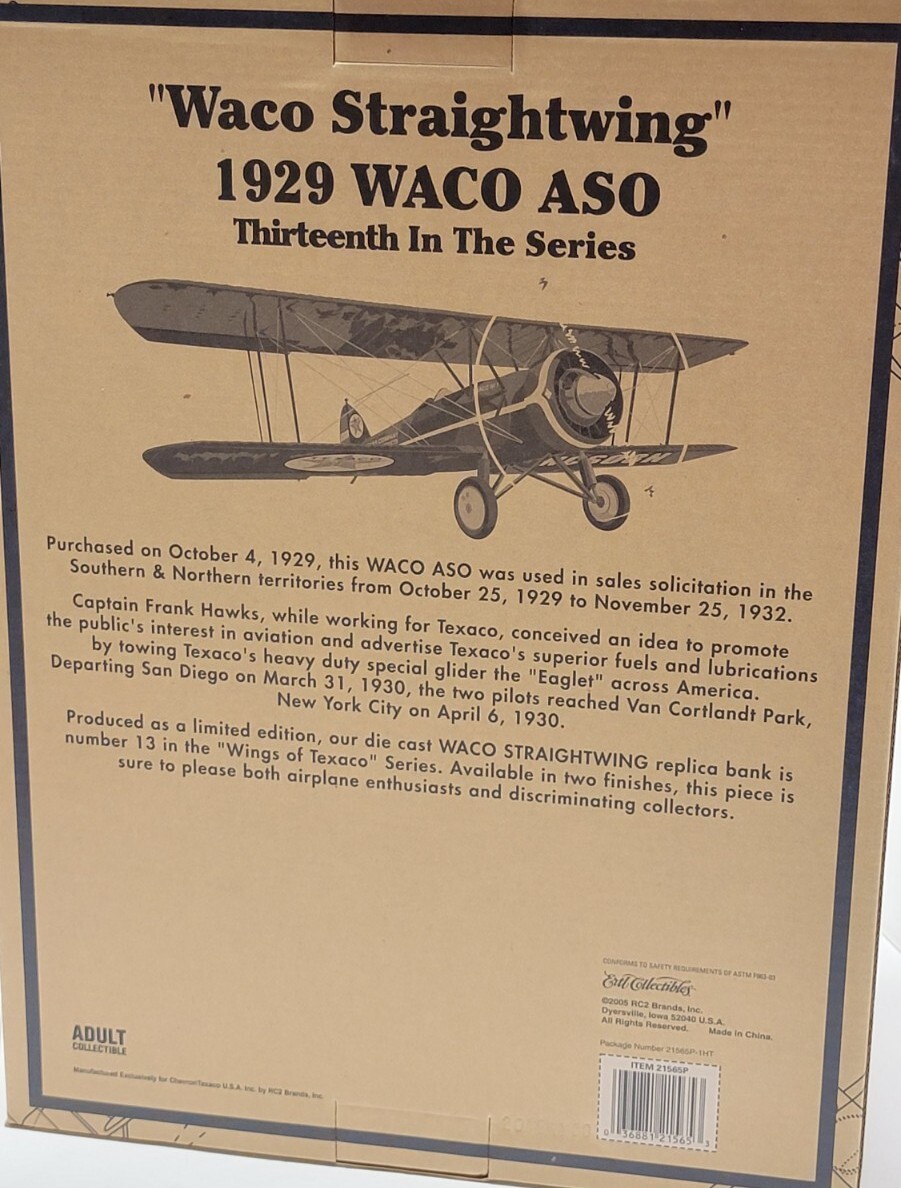 ERTL Collectibles Wings Of Texaco 1929 WACO ASO "Waco Straightwing" | eBay