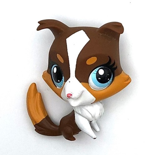 Littlest Pet Shop LPS Brown, Tan & White Collie Dog Puppy With Blue ...