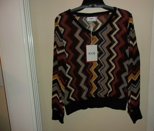 New Missoni for Target Chevron Sheer Long Sleeve Pullover Top Medium | eBay