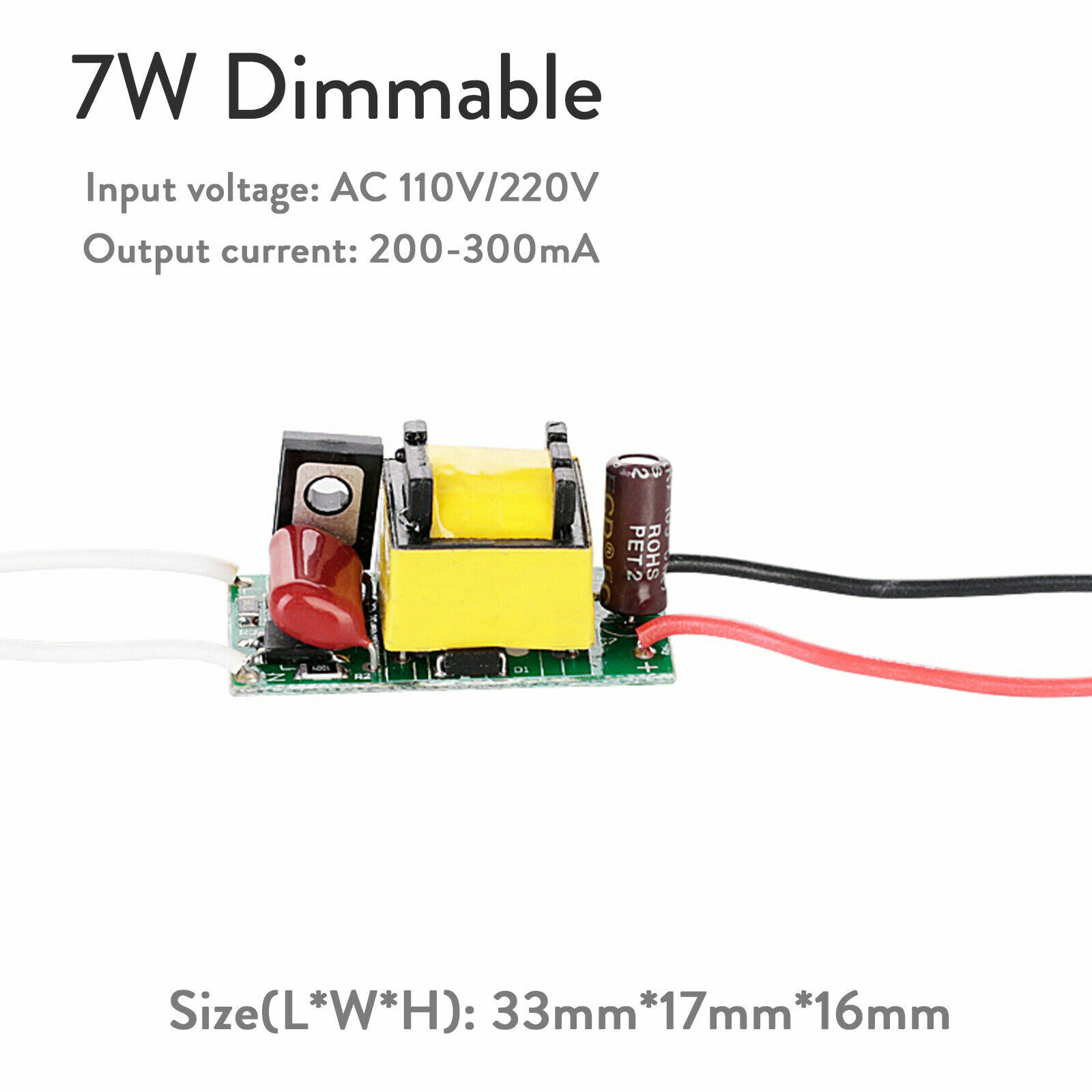 Dimmable LED Driver 7W 110V 220V DC 12V Power Supply Constant Current ...