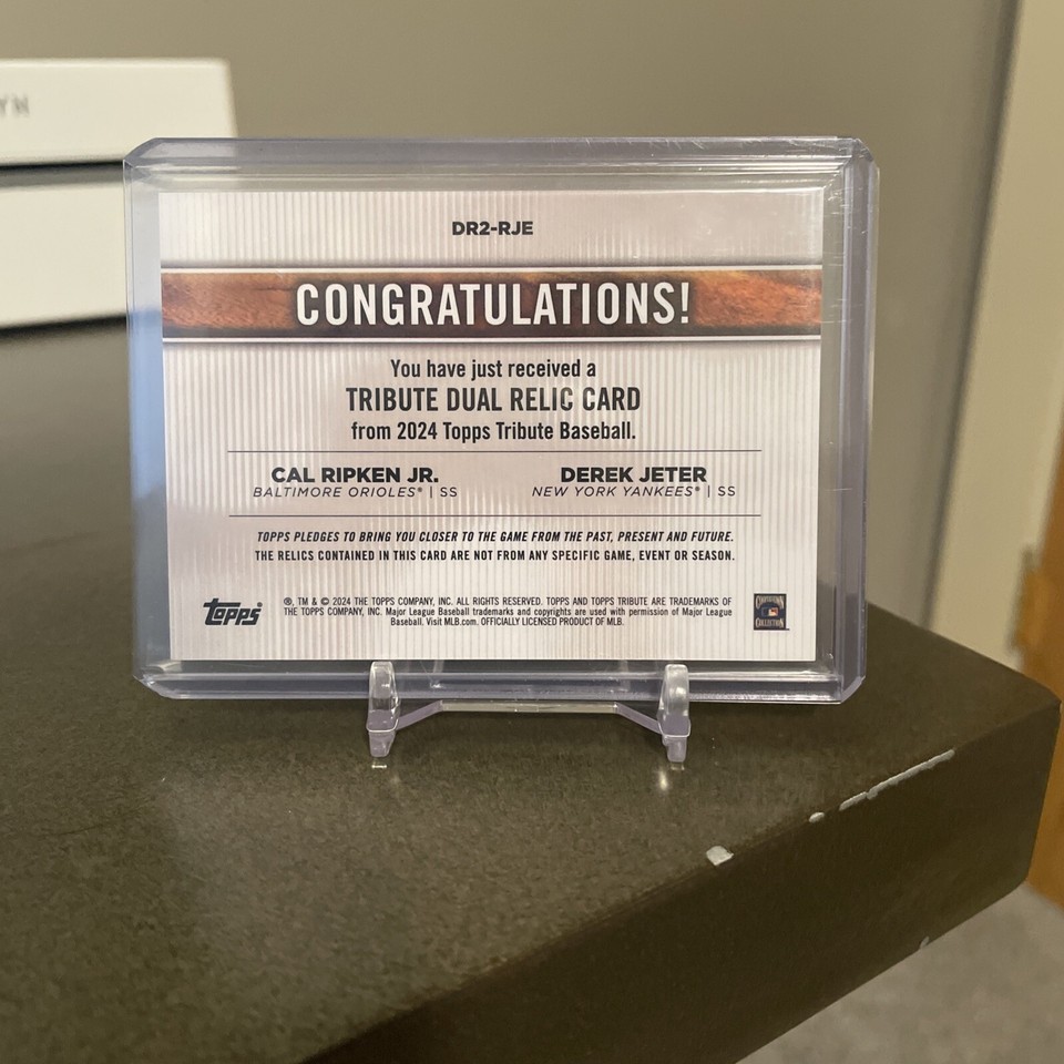 2024 Topps Tribute Derek Jeter Cal Ripken Jr Blue Dual Relic Patch ...