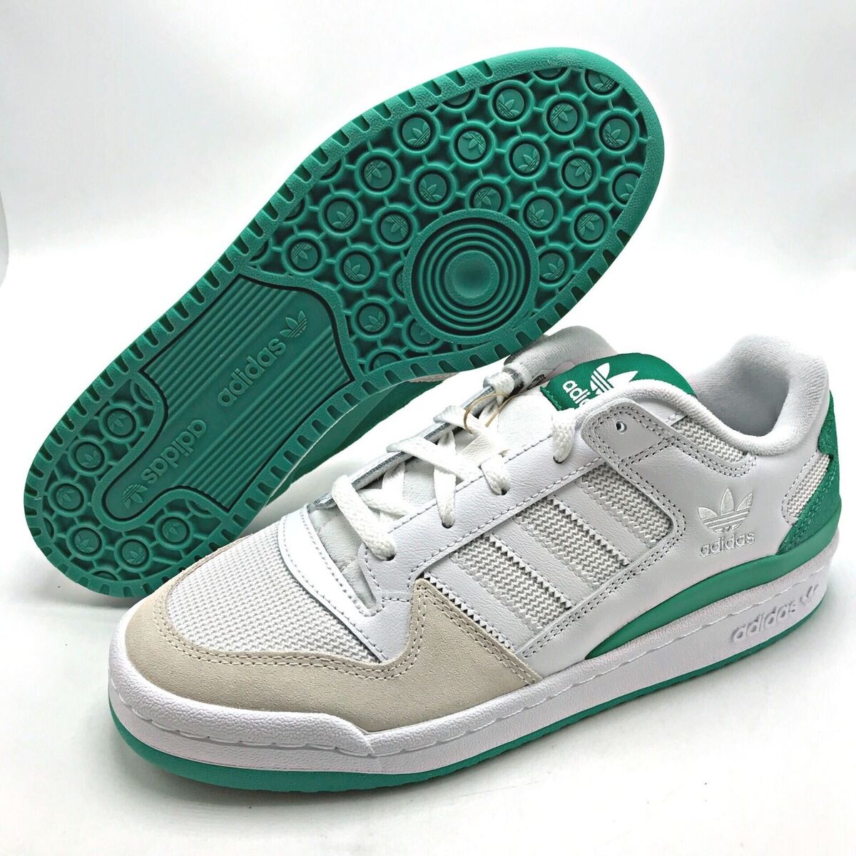 ADIDAS Originals Forum Low CL Classic Shoes White Green ADIDAS Originals Forum Low CL Classic Shoes White Green