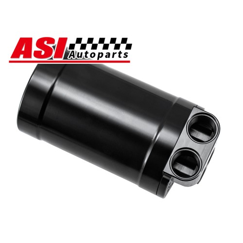 Black Universal Aluminum Top Loader Billet Oil Catch Can Dual -10AN ...