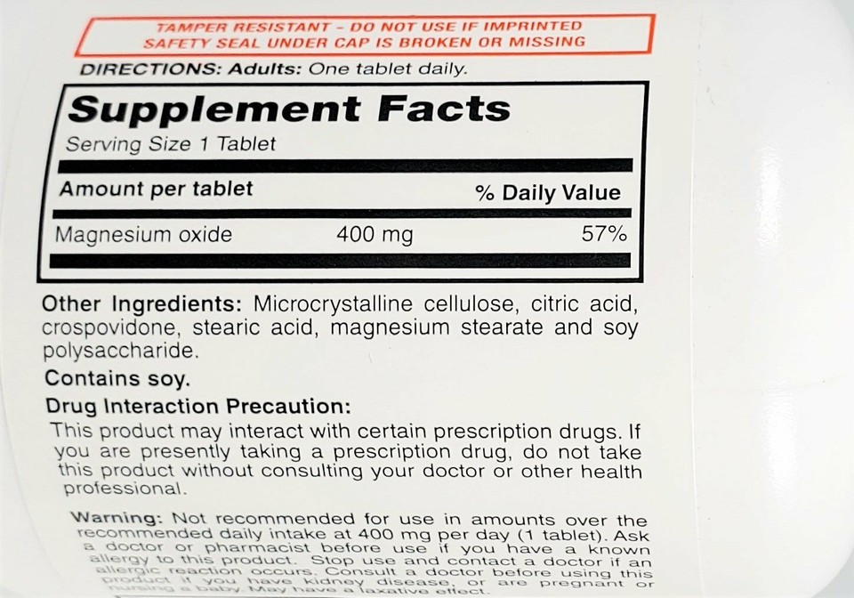 Rugby Magnesium Oxide 400 mg 120 Tablets -Expiration Date 04-2027 ...