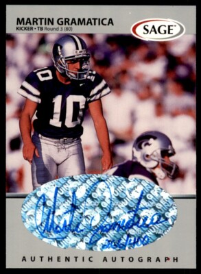 1999 SAGE Autographs Silver Martin Gramatica RC Auto 266/400 Bucs #A20 ...