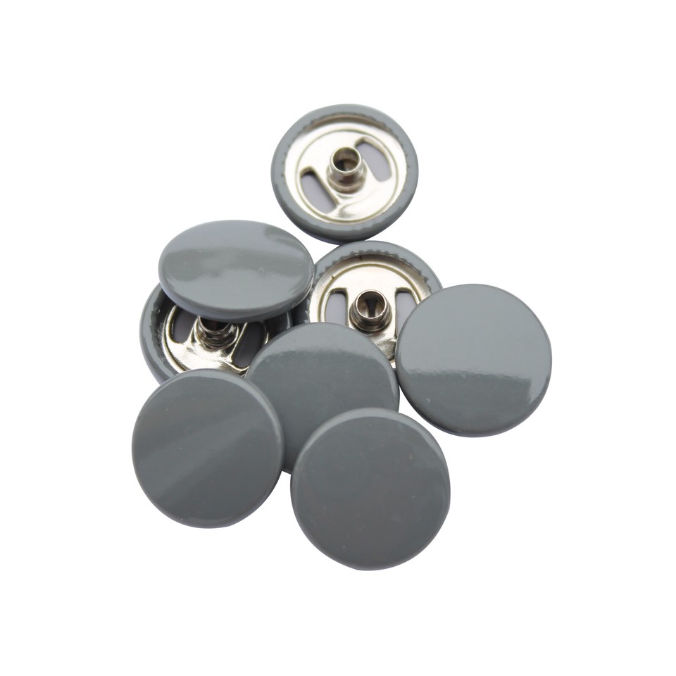 15mm Large Press Studs Silver Snap Fasteners Buttons Caps DIY Craft ...