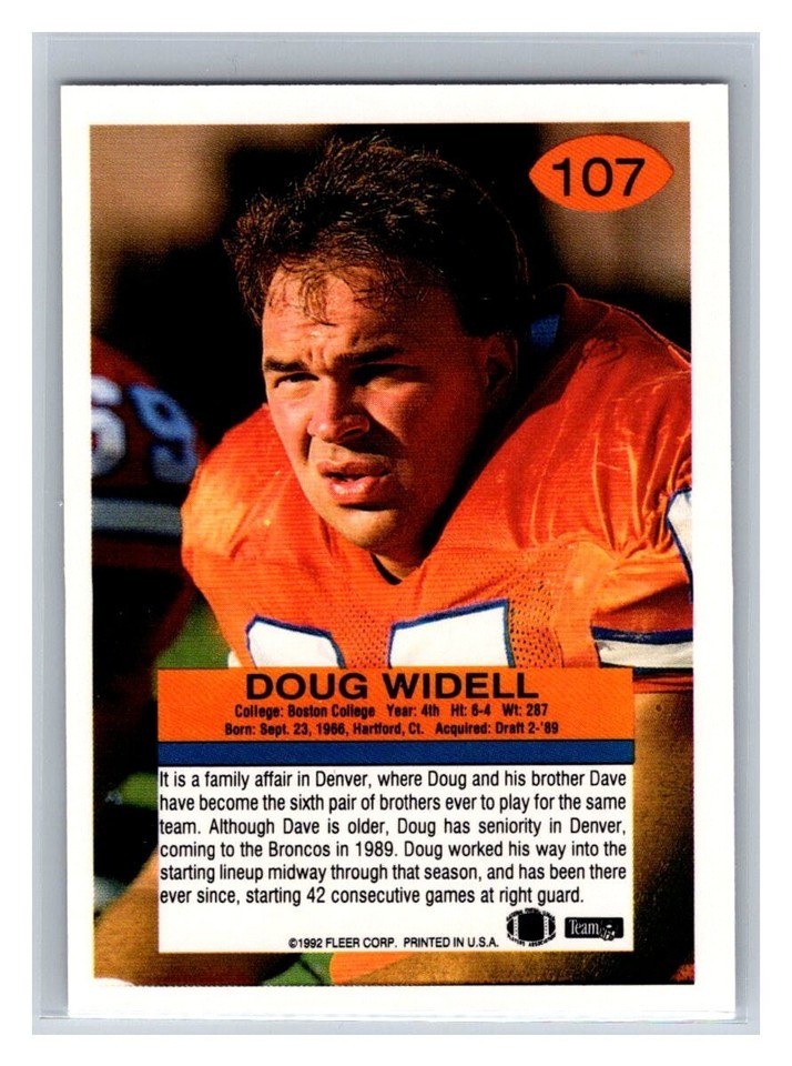 1992 Fleer #107 Doug Widell Broncos | eBay