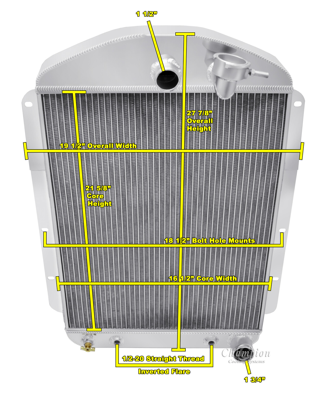 ER Champion 3 Row Radiator Chevy Config-1937 Chevrolet Master Car V8 ...