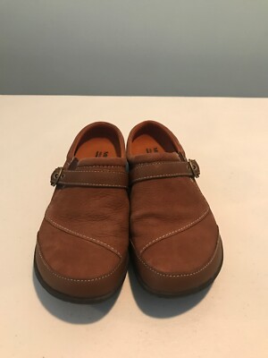 Merrell Select Grip Womens Brown leather shoe casual slide on size 7.5 ...